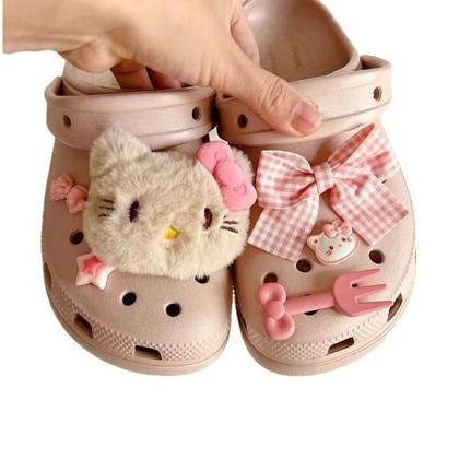 Conjunto De Charms De Pelúcia Hello Kitty Para Crocs, Sandálias, Bolsas ...