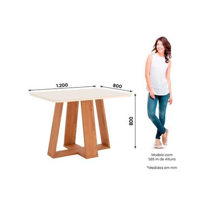 Conjunto: Mesa de Cozinha Lins c/ Tampo Madeirado c/ Vidro Curvo ...