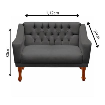 Conjunto Namoradeira Grécia Sofá 2 Lugares + Poltrona Estofado em Suede ...