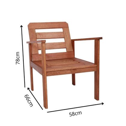 Conjunto para Jardim com 1 Sofá 2 Poltronas 1 Mesa de Centro Madeira ...