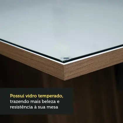 Conjunto Sala de Jantar Mesa Tampo de Vidro 6 Cadeiras Imperial Alexis ...