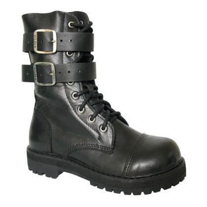 Coturno Vilela Boots Cano Médio Unissex Caveira Spike Fivelas - Bota ...