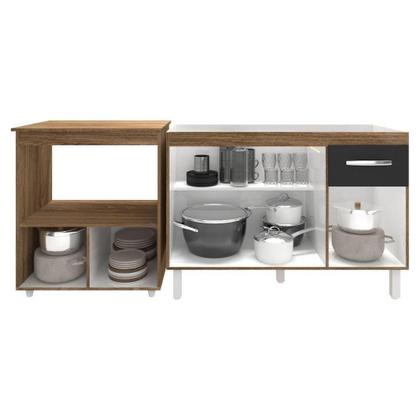 Cozinha Armário Balcão Gabinete De Pia Aline 120 Cm E Balcão Amanda ...