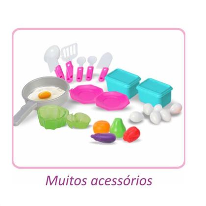 Cozinha Gourmet Infantil Completa Brinquedo com Acessórios Torneirinha com Água - Magic Toys ...