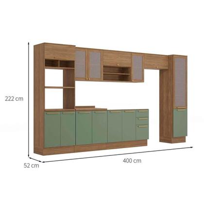 Cozinha Modulada Kappsberg Botanic Botanic 8 Peças (3Aéreos+2Balcões ...