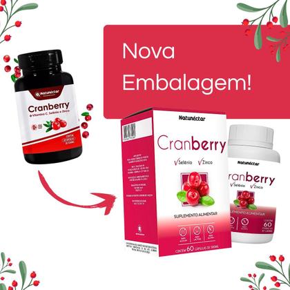 Cranberry Suplemento Fruta Natural Concentrado 500mg Extrato Seco Zinco ...