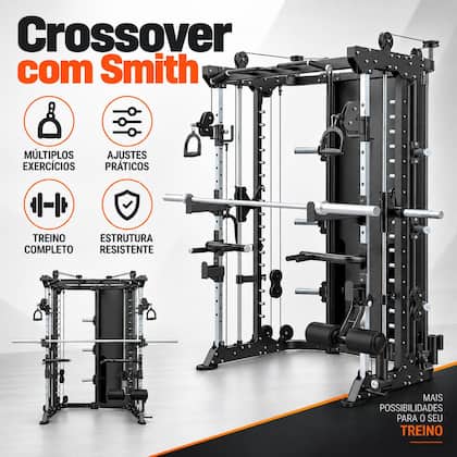 Cross com Smith Functional Smith Machine LuminaFit - Protetor de Barra ...