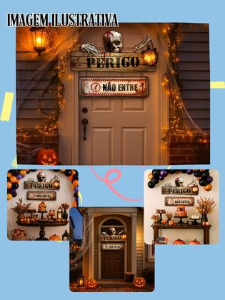 Decoração de Porta Halloween 48cm Festa Horror Assustadora - crgfestas ...