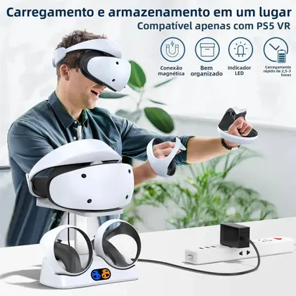 Dock De Carregamento Para Controle PS5 VR2 Com Suporte Para Headset E ...