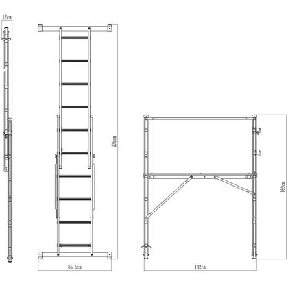 Escada Andaime Alumínio Portátil 3 em 1 Redline - Escada Articulada ...