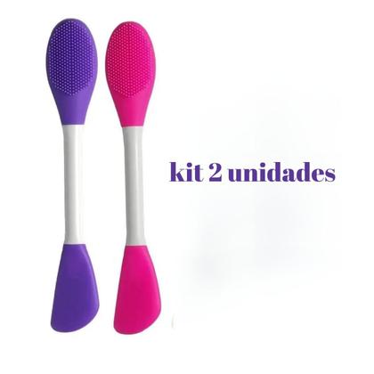 Escova Com Espatula Skin Care Silicone Esfoliante 2 Unidades Adicionar ...