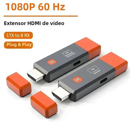 Extensor HDMI Sem Fio 1080P 50M Adaptador Transmissor Receptor De Vídeo ...
