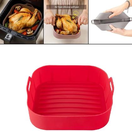 Forma P/ Air Fryer Silicone Reutilizável Cesto Antiaderente - Clink ...