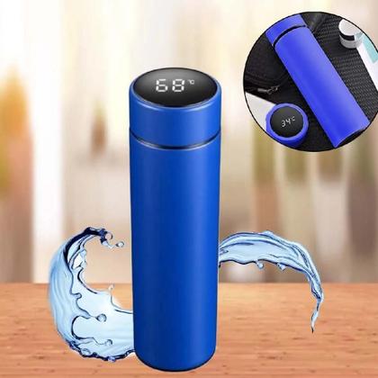 Garrafa termica com display digital copo inox 480ml termometro medidor ...