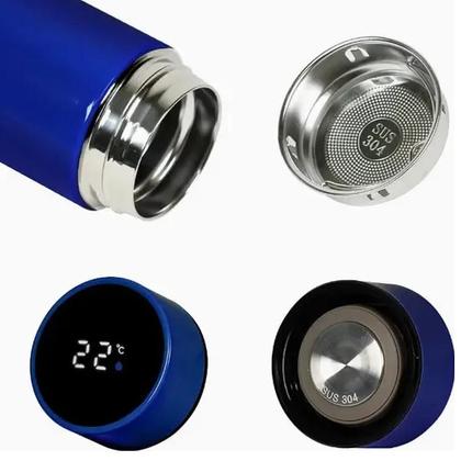 Garrafa termica com display digital copo inox 480ml termometro medidor ...