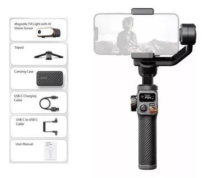Gimbal Estabilizador Para Smartphone 3 Eixos Com Sensor Rastreamento AI ...