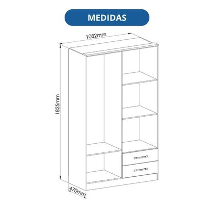 Guarda-Roupa 4 Portas 2 Gavetas Tóquio Branco/Line - Móveis Castro ...