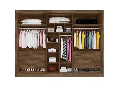 Guarda Roupa Casal Potente 6 Portas c 4 Ripados e 6 Gavetas Braúna ...