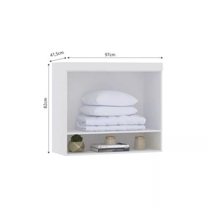 Guarda-roupa Modulado 97cm Aéreo 2 Portas Alpes Luciane - Ponte ...