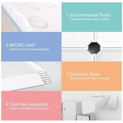 Guarda roupa modular casal estante organizador compacto multiuso porta ...