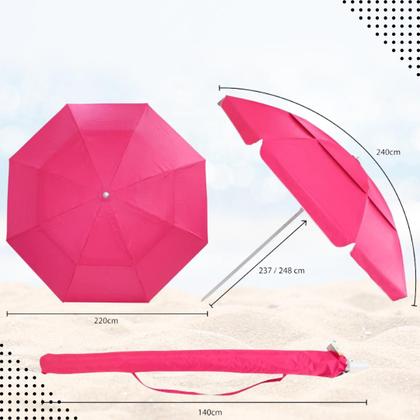 Guarda-Sol Gigante 2,48m UV Colorido Sombreiro para Praia, Piscina e ...