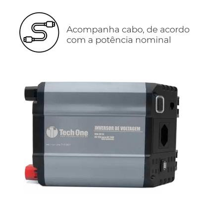 Inversor de Voltagem 400W 12V 220 Tech One Permite Ter Uma Tomada ...
