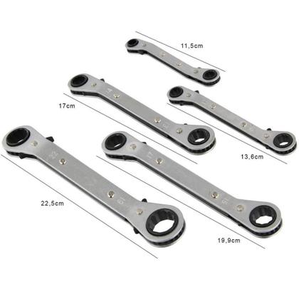 Jogo de Chave Estrela Com Catraca Reversível 6 x 22mm Profissional 5 ...