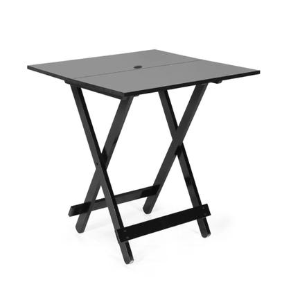 Jogo De Mesa 70x70 C/4 Cadeiras com Furo para Ombrelone Preto - Móveis Britz - Mesa de Canto ...