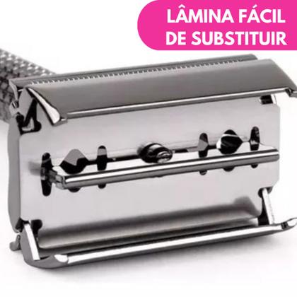 Kit 10 Aparelho Barbeador Metal Clássico Manual Retrô e Lâminas Para ...