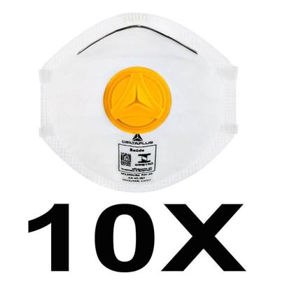 Kit 10 Máscaras contra poeiras e névoas com válvula N95 PFF2 - CONFORT ...
