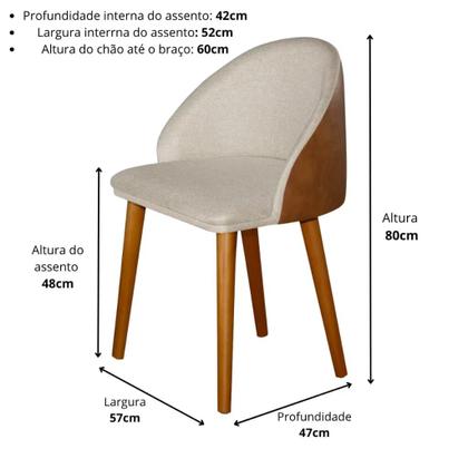 Kit 2 Cadeira Diamante Estofada Linho Moderna para Sala e Cozinha Cor ...