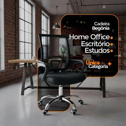 Kit 2 Cadeiras De Escritorio Begonia Ergonomico Preto - Oficial Webshop ...