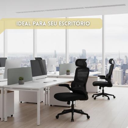 Kit 2 Cadeiras Escritório Giratória Reclinável Ergonômica Com Encosto ...