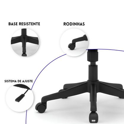 Kit 2 Cadeiras Escritório Giratória Reclinável Ergonômica Com Encosto ...