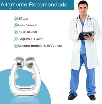Kit 2 Clipes Nasal Anti-Ronco de Silicone, e Bandeja Magnética Ajuda para Apneia e Melhora do ...