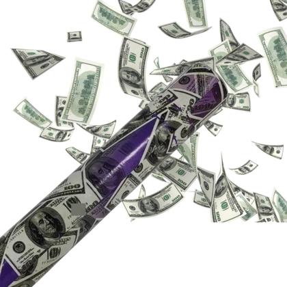 Kit 2 Lança Confete Festa Dinheiro Dollar Réveillon Carnaval - Bwx ...