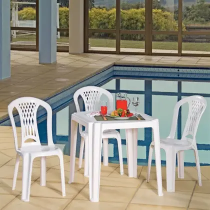 Kit 4 Cadeiras de Plástico Sem Braço Laguna Tramontina Basic - Móveis ...