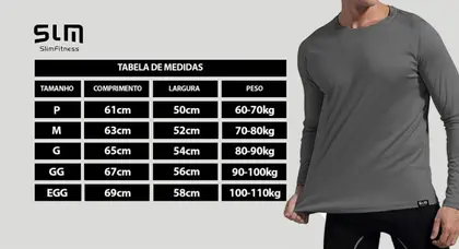 Kit com 3 Camisetas Térmicas Segunda Pele Proteção UV50+ Slim Fitness ...