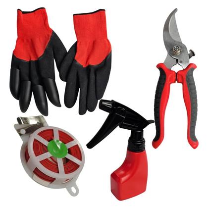 Kit De Jardinagem Profissional Original Branco 11 Peças Ancinho Tesoura ...