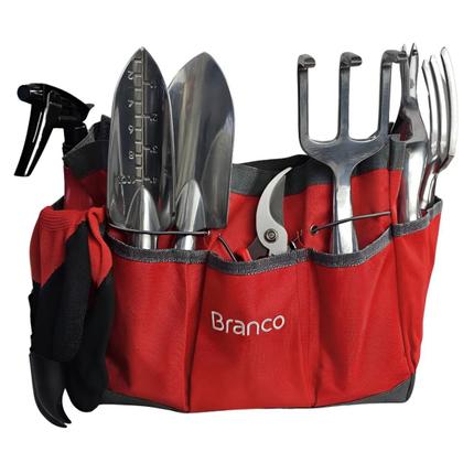 Kit De Jardinagem Profissional Original Branco 11 Peças Ancinho Tesoura ...