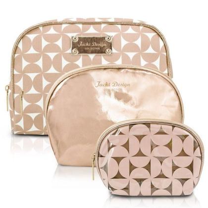 Kit De Necessaire Com 3 Pçs Glitz Jacki Design Dourado - Necessaire ...