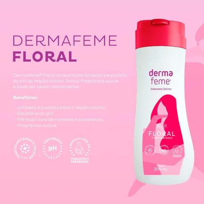 Kit Dermafeme Floral 2 unidades 200ml - Sabonete Íntimo - Magazine Luiza