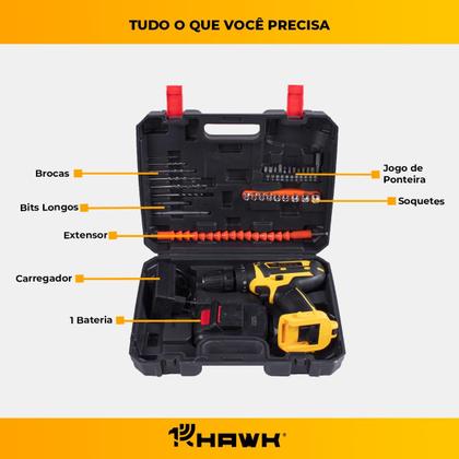 Kit Furadeira Parafusadeira 20V Bateria de Lítio 1.5Ah Maleta ...