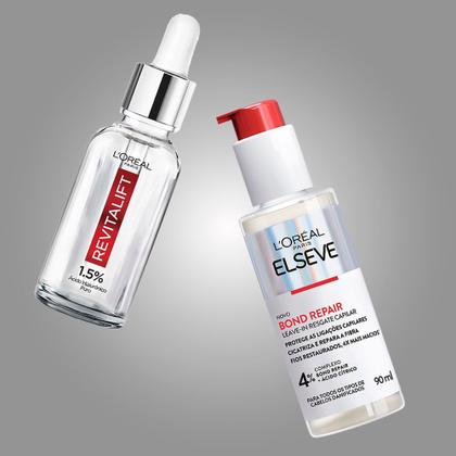 Kit L'Oréal Paris + Elseve - Sérum Preenchedor Facial + Leave In Bond ...