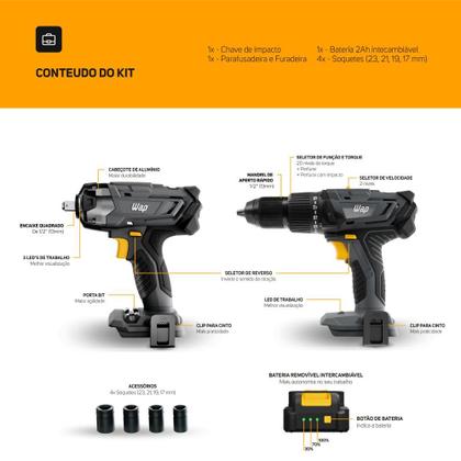 Kit Parafusadeira e Chave de Impacto WAP K21 KT01 - Outros Ferramentas ...