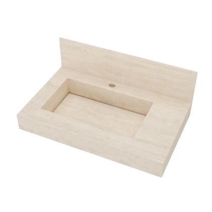 Lavatório em Porcelanato para Banheiro Slim 60cm com Cuba Esculpida ...