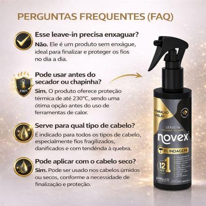 Leave-in Antiquebra Novex Salon Blindagem Reparação Lamenar 200ml ...