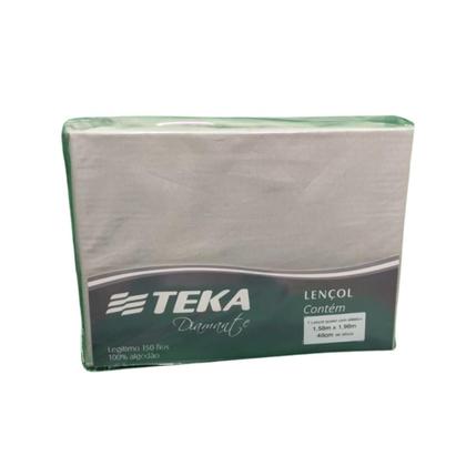 Lencol teka linha diamante 150 fios avulso com elastico premium ...