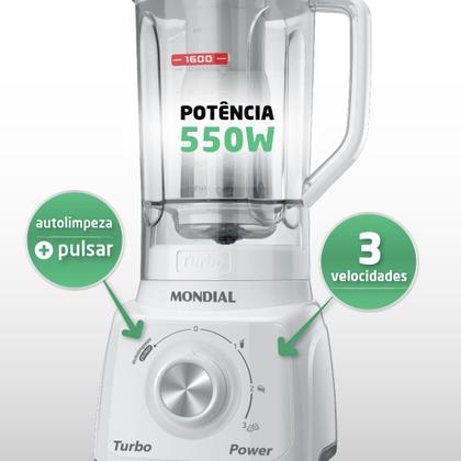 Liquidificador Turbo Power Mondial 550W - L-99 FB - Liquidificador ...