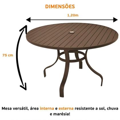 Mesa Aluminio Redonda 1,20m Sevilha área Piscina Jardim Cozinha ...